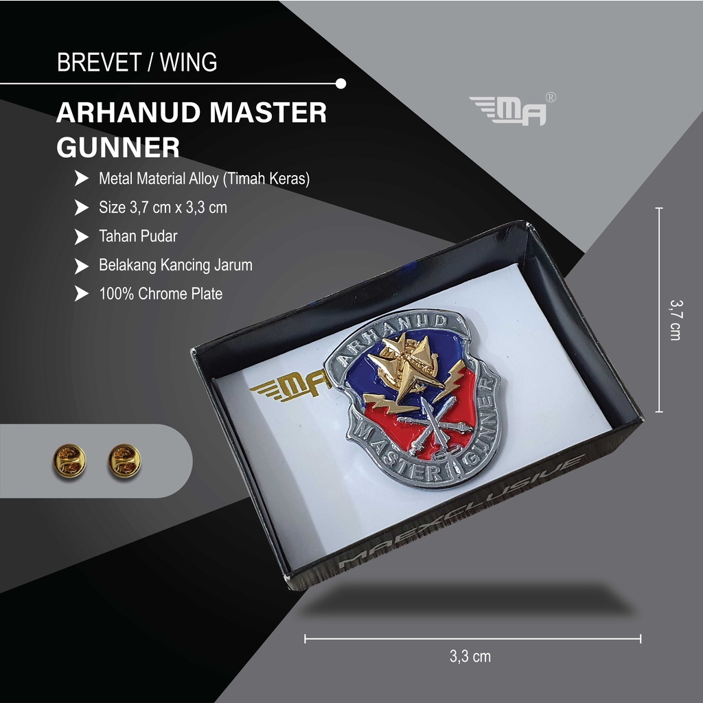 Asa ARHANUD MASTER GUNNER PDH BRIVET BREVET PIN | Shopee Brasil
