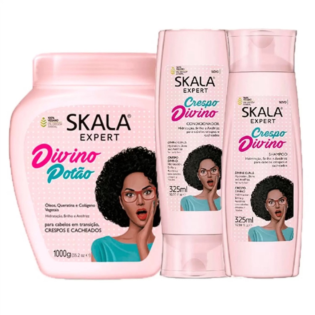 Kit Skala Divino Potão Shampoo+condicionador+ Creme 1kg | Shopee Brasil