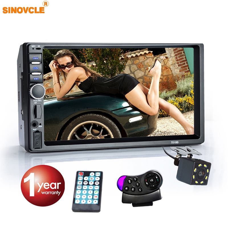 Rádio Automóvel 7 " HD Tela Sensível Ao Toque Double 2 Din Auto MP5 Player 7018B Bluetooth ...