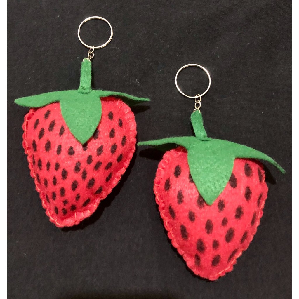 Kit Chaveiros Morango Morangão Feltro Feitos A Mão | Shopee Brasil