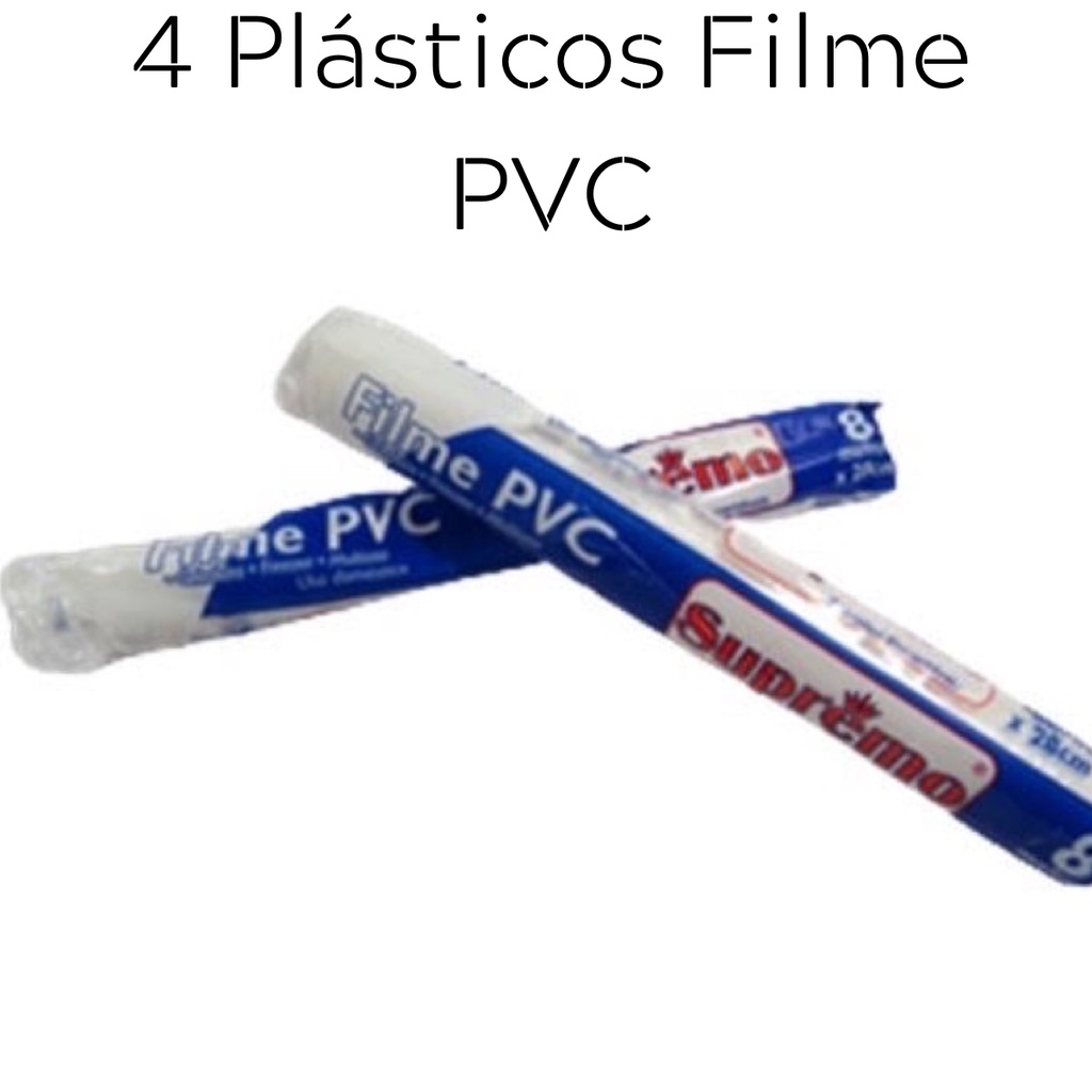 Kit 4 Plásticos Filme PVC Rolo de Filme PVC Transparente Supremo 28cm x ...