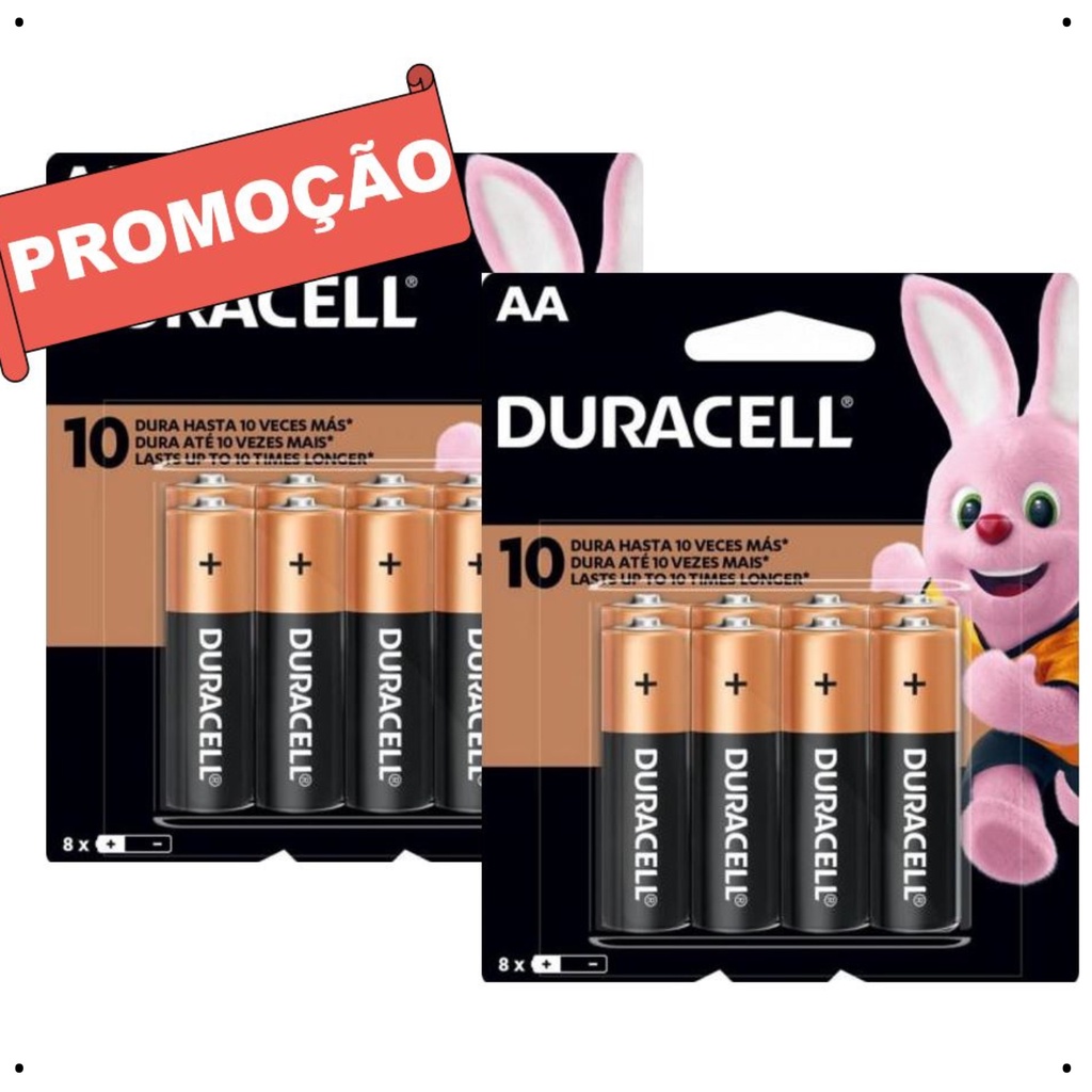 Duracell Duralock Pilha Alcalina Aa C/ 16 Unidades | Shopee Brasil