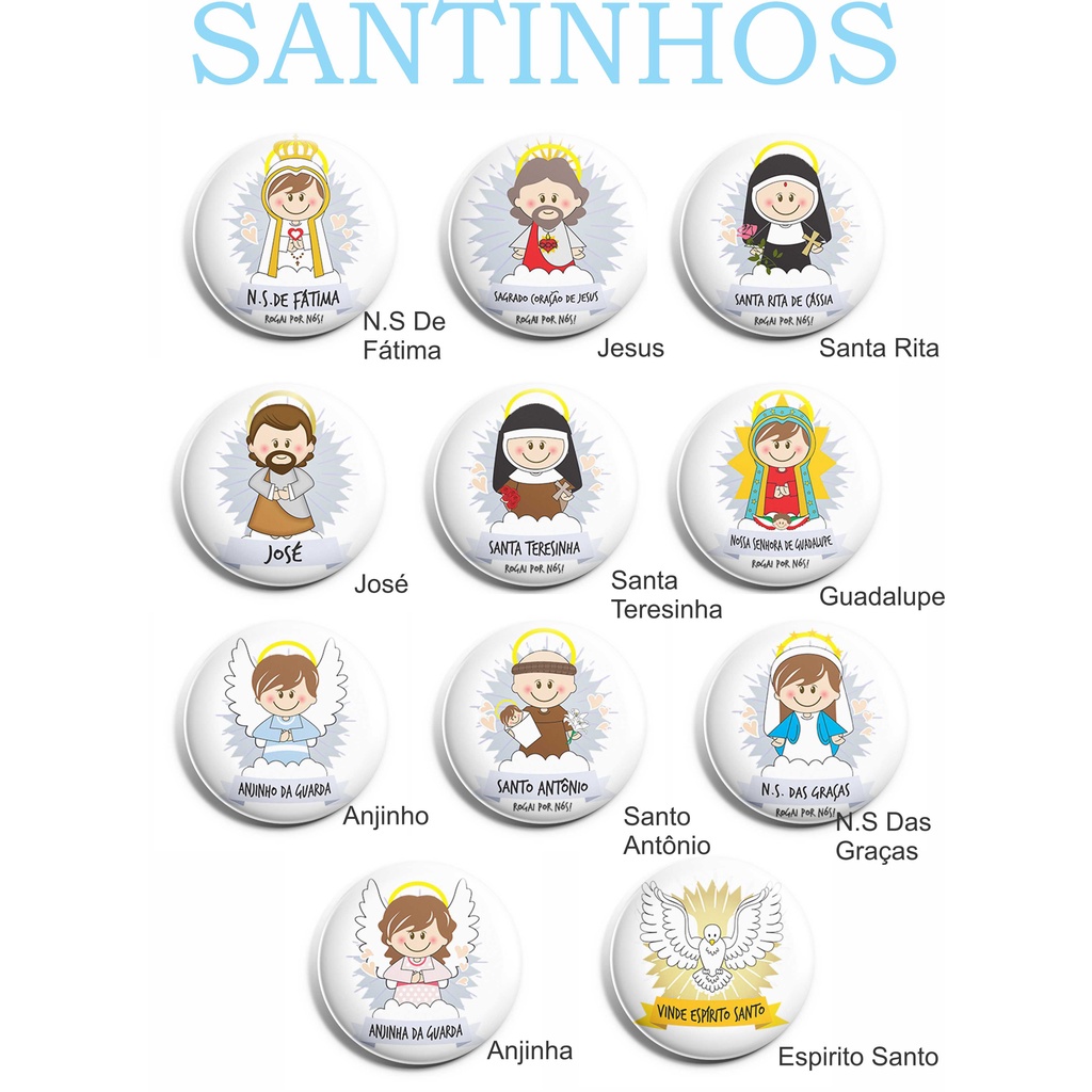 Botom Personalizado Santinhos 4,4cm - Broche Para Mochilas e Roupas ...