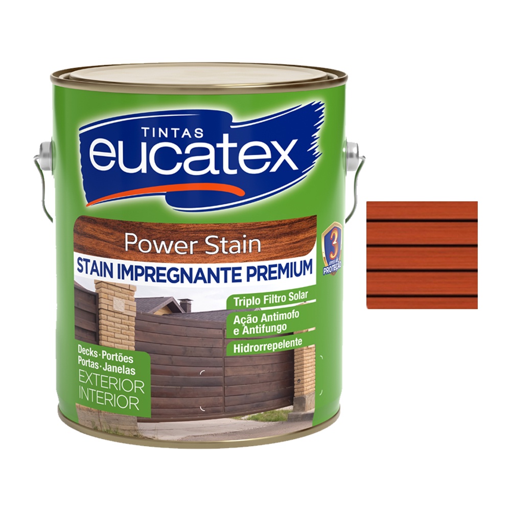 Verniz Madeira Deck Power Stain Premium Eucatex 3,6l Mogno | Shopee Brasil