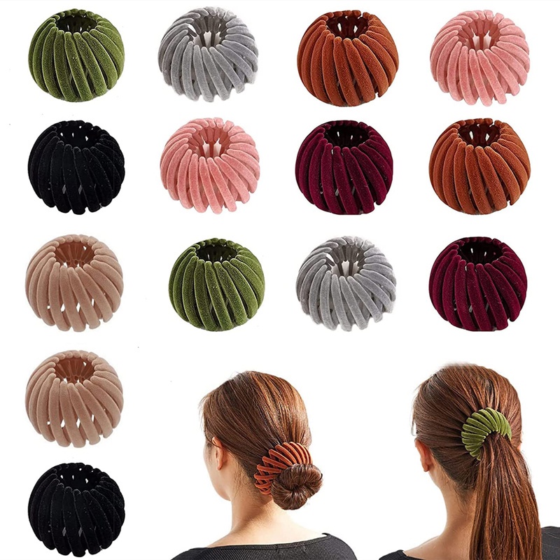 1 Pc Moda Mulheres Bun Cabelo Garra Elegante Retrátil Fivela Grampo De ...