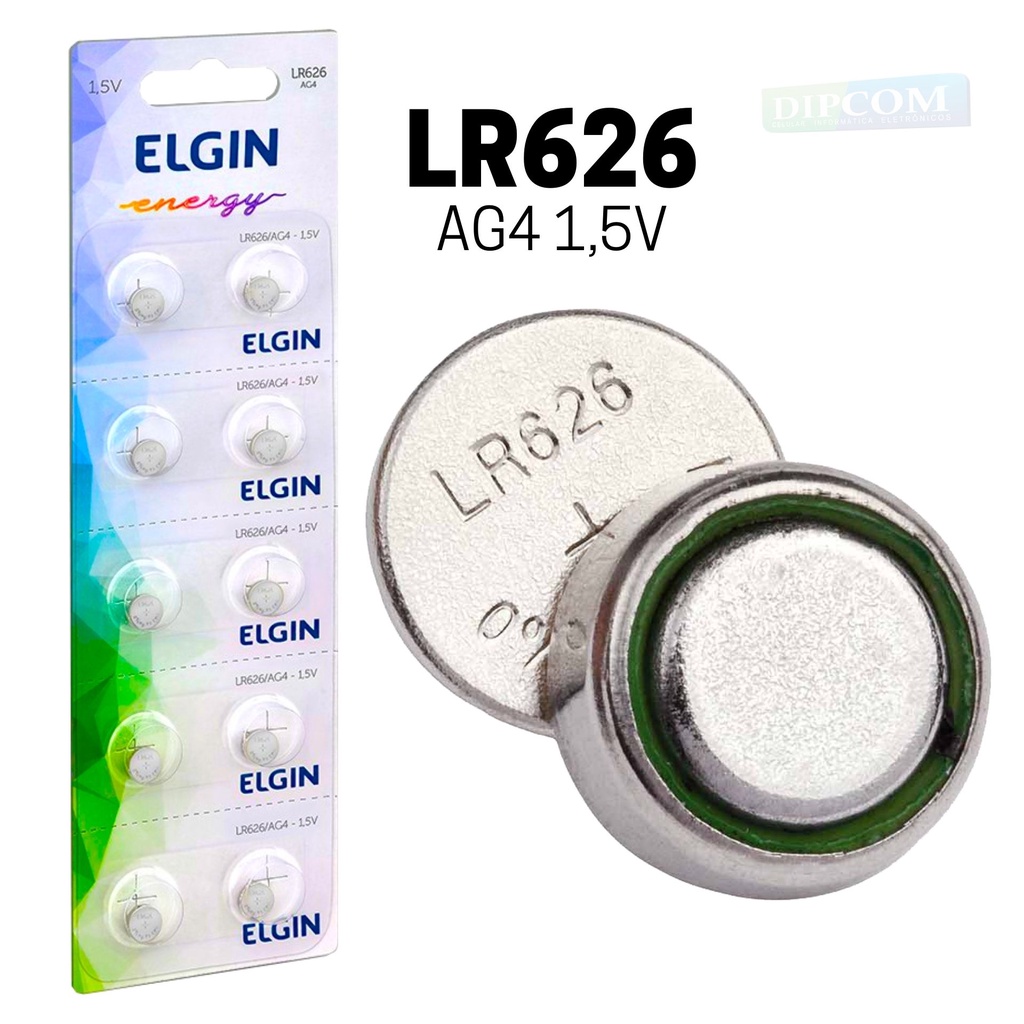 Bateria LR626 1,5V AG4 [Marca Elgin] LEIA A DESCRIÇÃO | Shopee Brasil