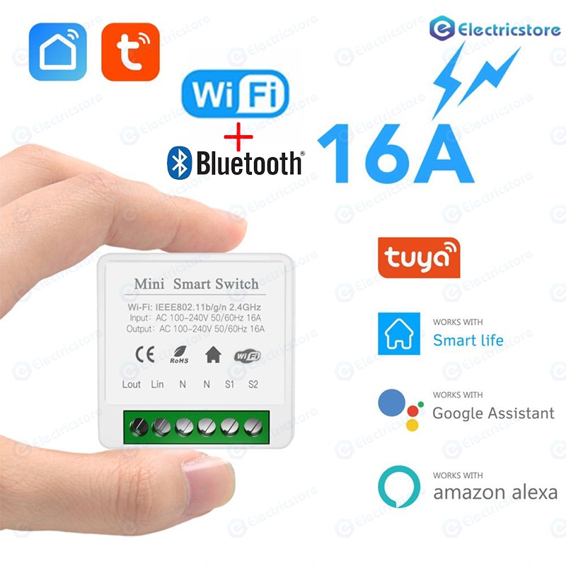 interruptor inteligente Tuya 16a mini wifi controle temporizador ...