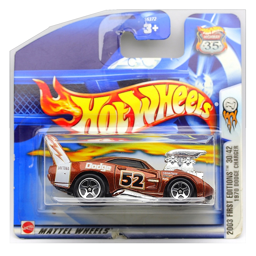 Hot Wheels 1970 Dodge Charger Daytona Tooned First Editions 2003 Lacrado Detalhes na Cartela ...