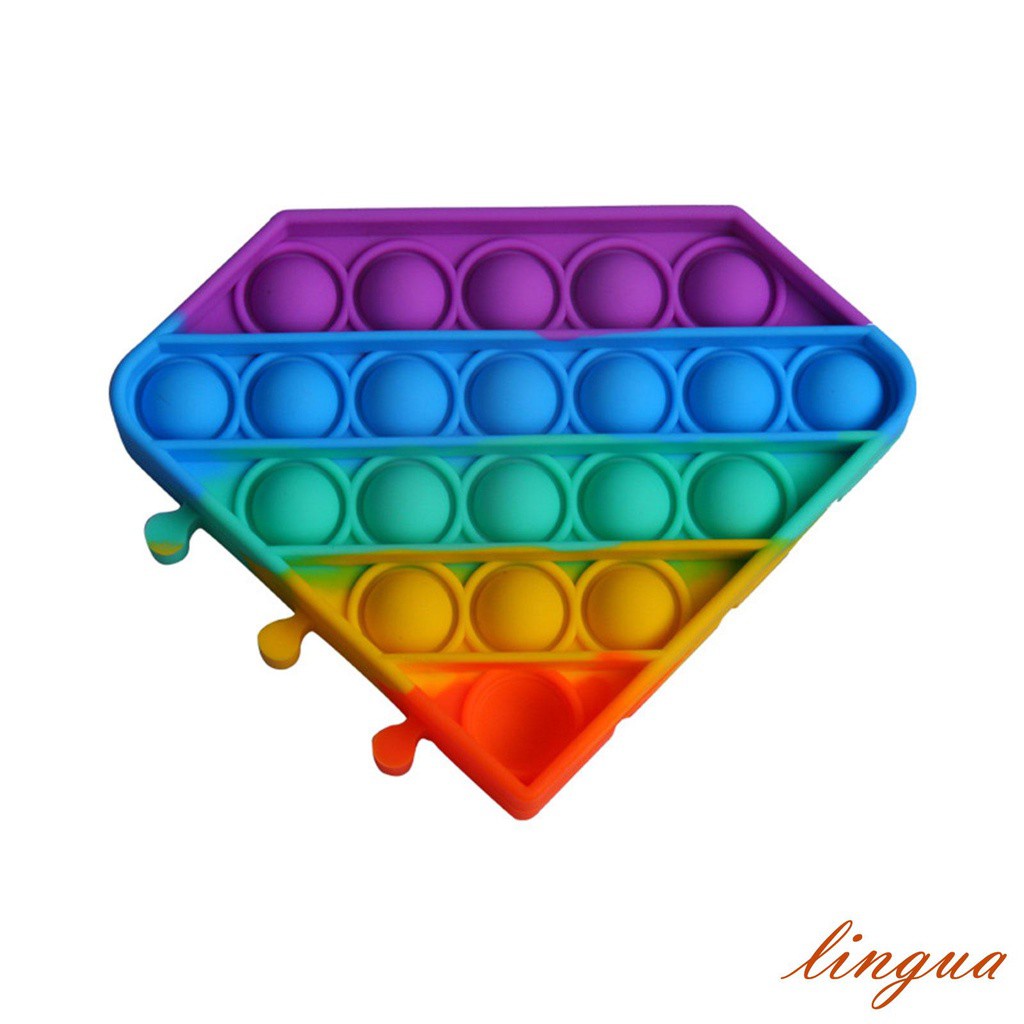 Lua-Push Pop Bubble Fidget Toy, Multicolor Diamond Shape Stress Relief ...