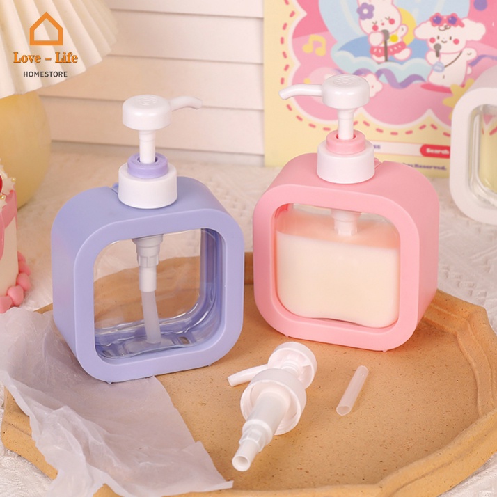 Frasco De Shampoo Transparente Quadrado 300ML Para Tipo Prensa Sabonete ...