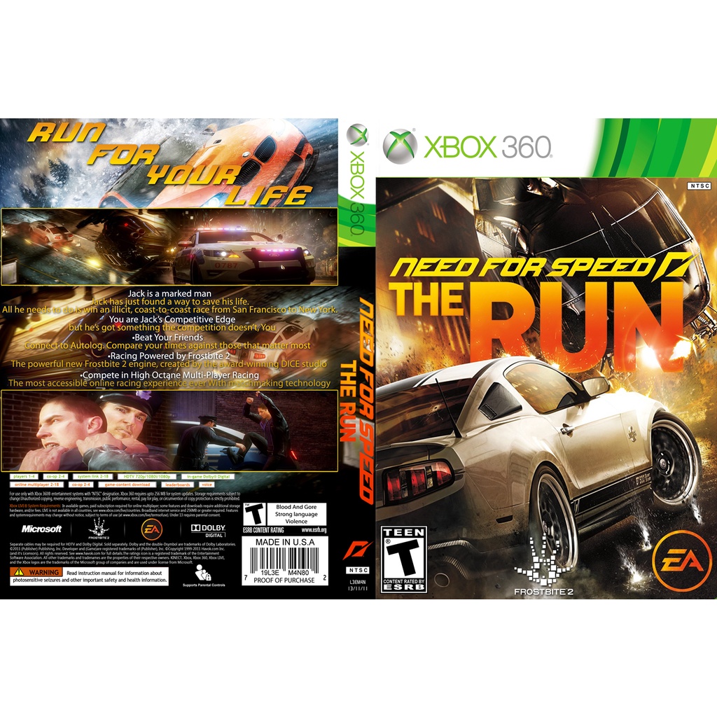 Need for speed the run P/ XBOX360 (LTU/LT/JTAG/RGH) | Shopee Brasil