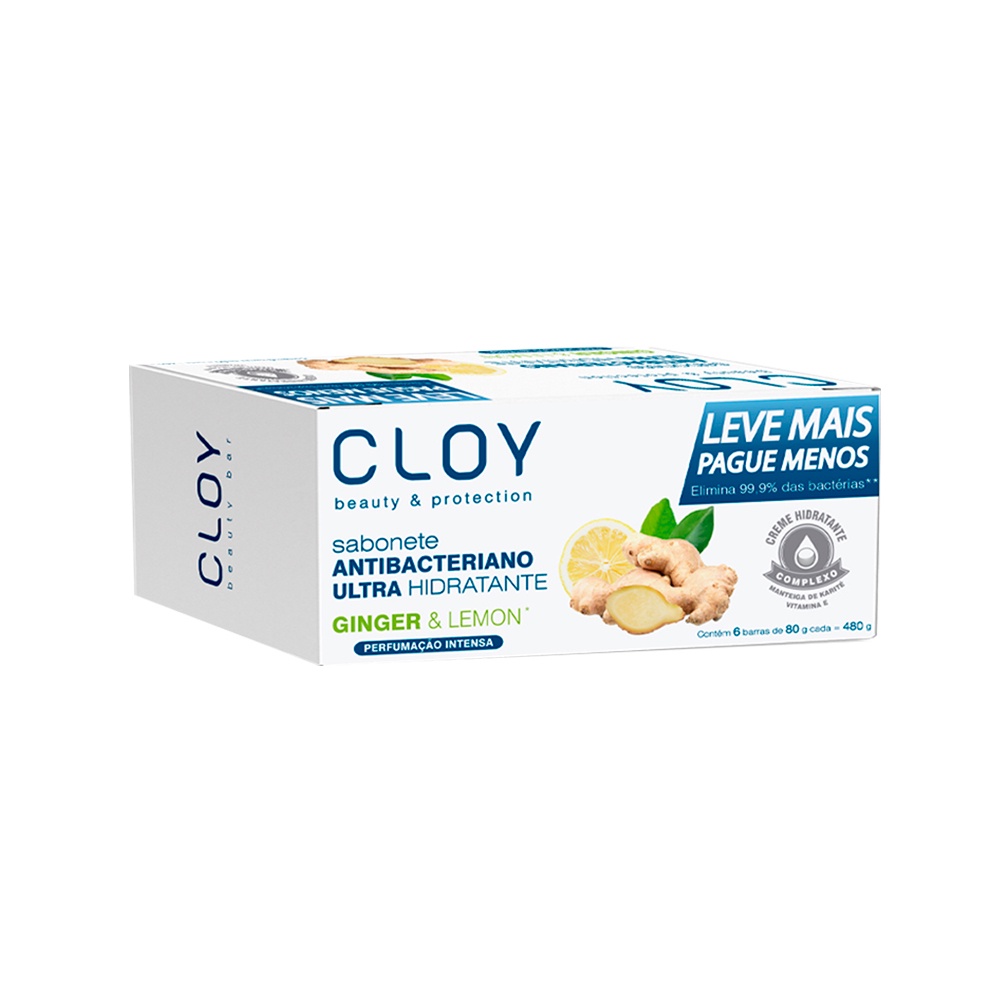 Sabonete Antibacteriano Cloy Beauty Bar Ginger & Lemon Ultra Hidratante ...