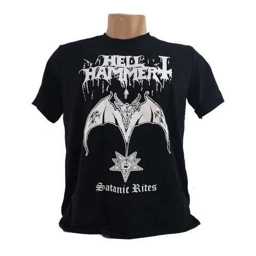 Camiseta Hellhammer Satanic Rites. Camiseta Black Metal | Shopee Brasil