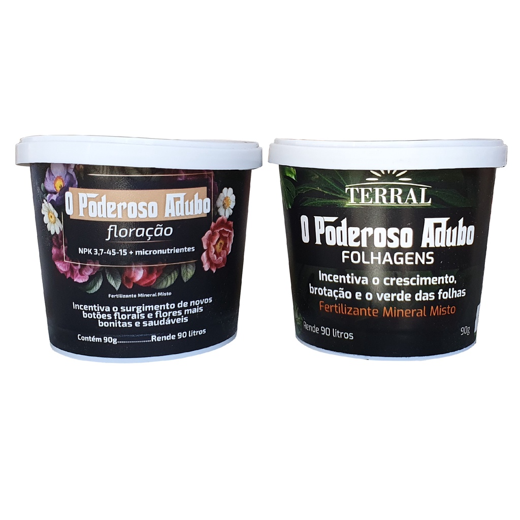 Kit O Poderoso adubo Floração 90g e Folhagens 90g | Shopee Brasil