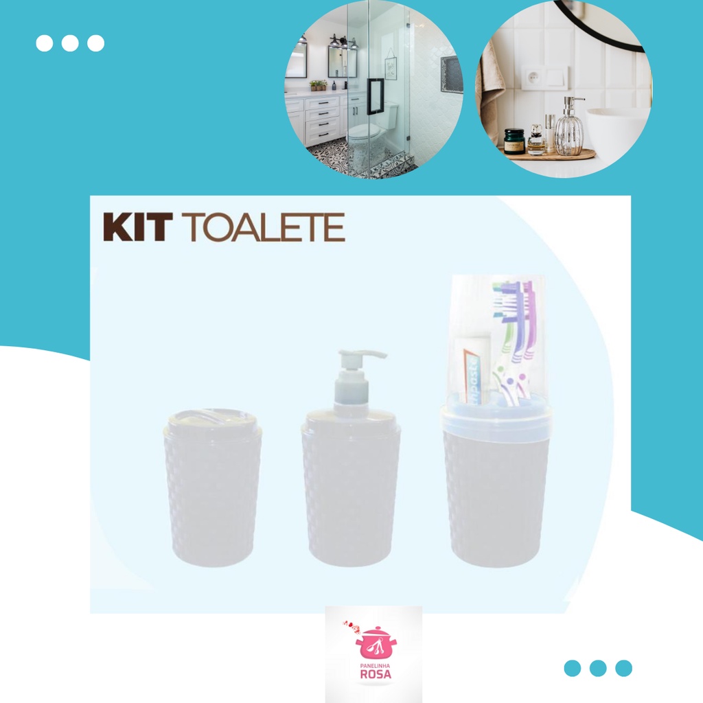 Kit Lavabo, banheiro, bancada com 3 itens - cor branca | Shopee Brasil