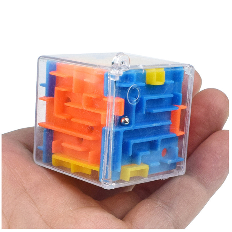 Kids Portable Mini 3D Maze Fingertip Cube Balance Educational Toy / Six ...