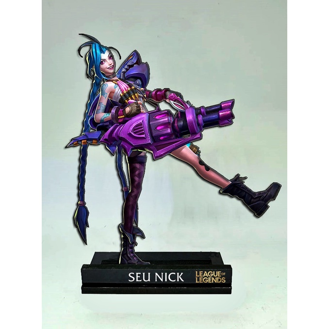 Personagem Jinx League of Legends com ou sem nick MDF 22cm | Shopee Brasil