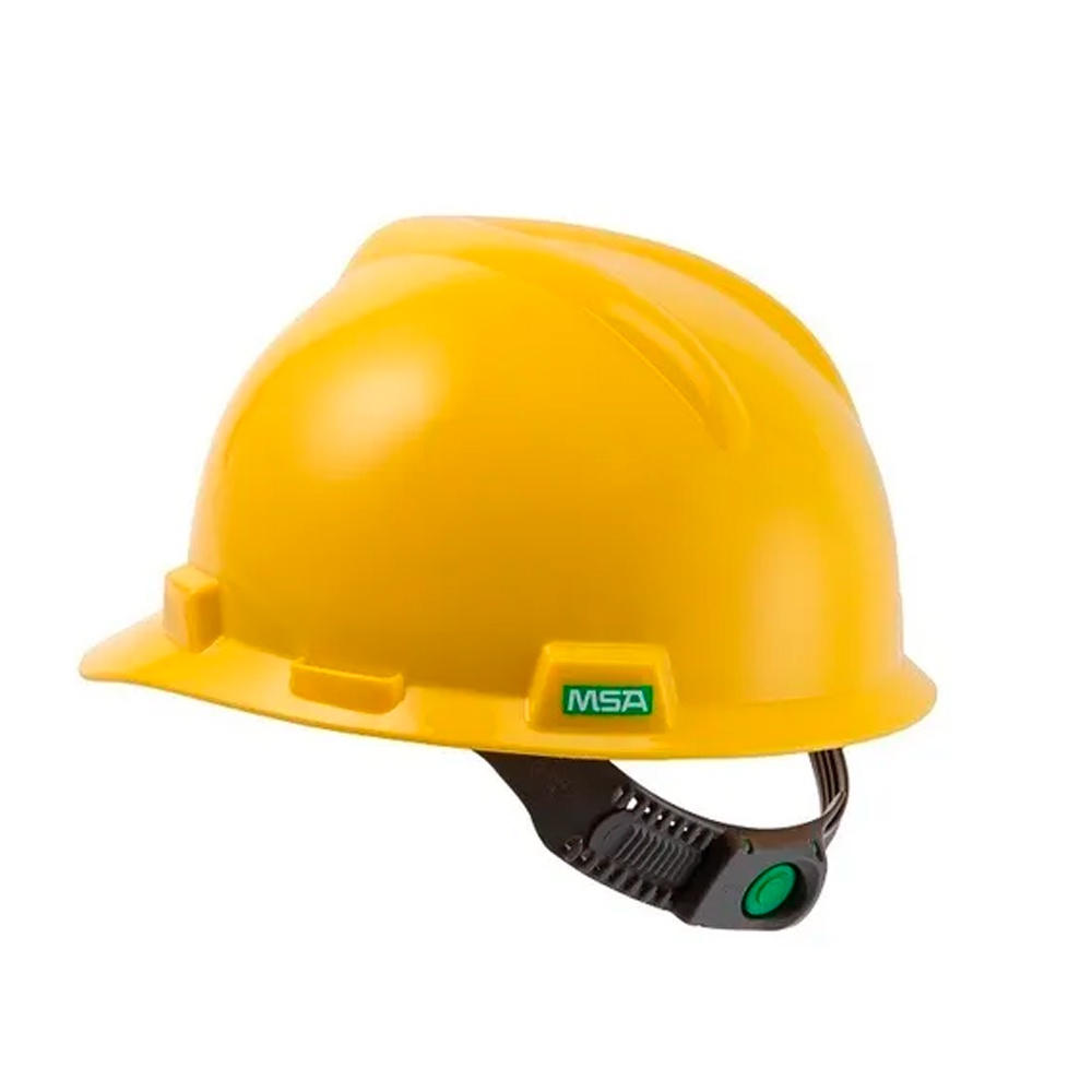 1 Capacete Msa Amarelo Aba Frontal V Gard Com Carneira E Jugular ...