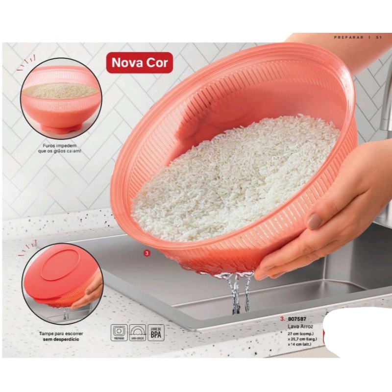 Lava arroz Tupperware | Shopee Brasil