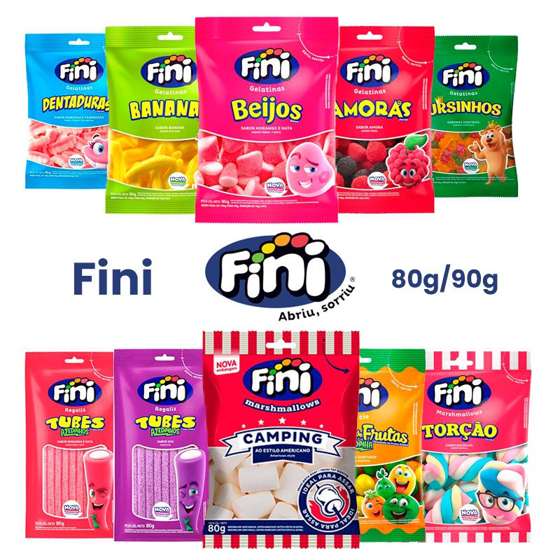 Bala de gelatina - Tubes - Chiclete Fini - Sabores 80g/90g | Shopee Brasil