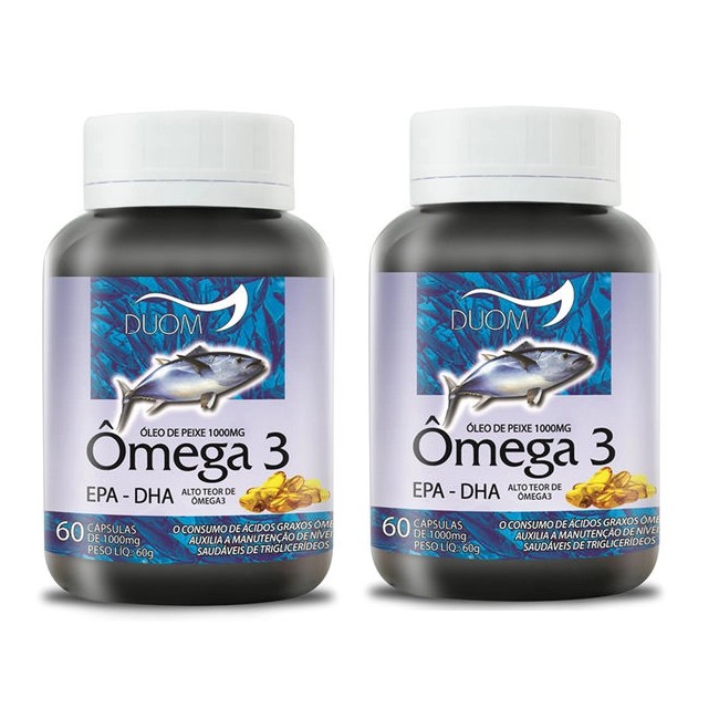Kit com 2 Omega 3 óleo de peixe Duom 60 capsulas (Selo MEG-3) | Shopee ...