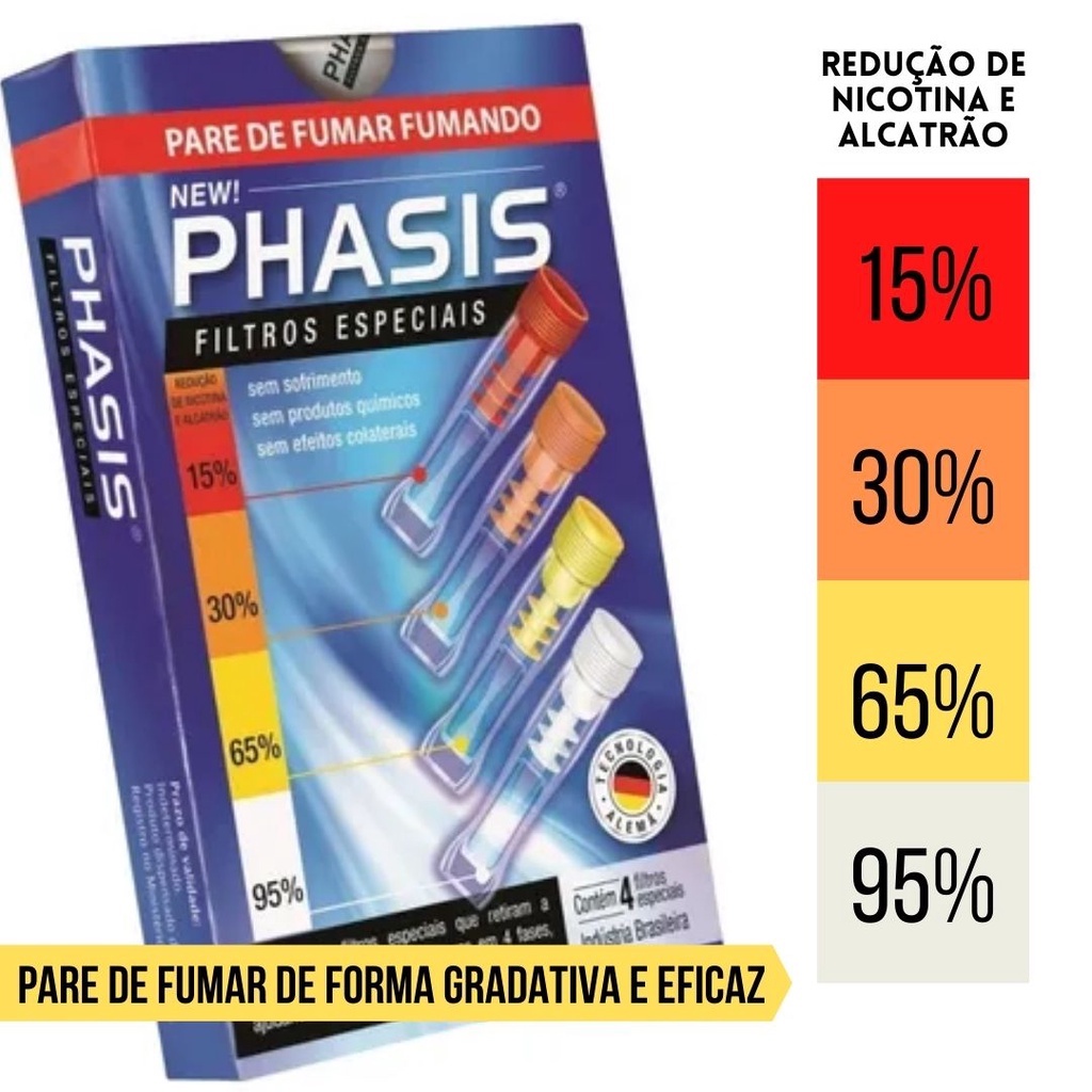Filtro Phasis Pare De Fumar Fumando Com 4 Piteiras Filtrantes Daxx ...