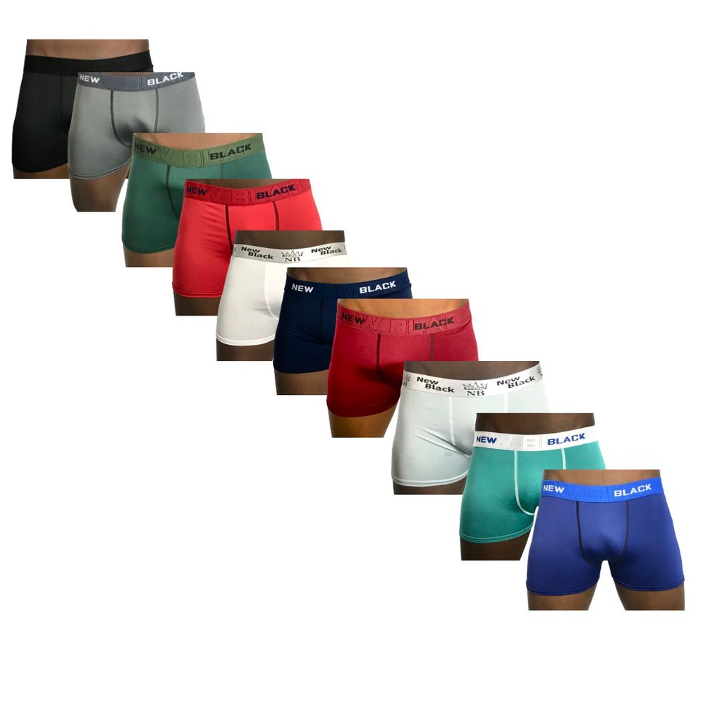 Kit 10 Cueca Boxer Masculino Cuecas Box Adulto Microfibra Lisa Premium ...