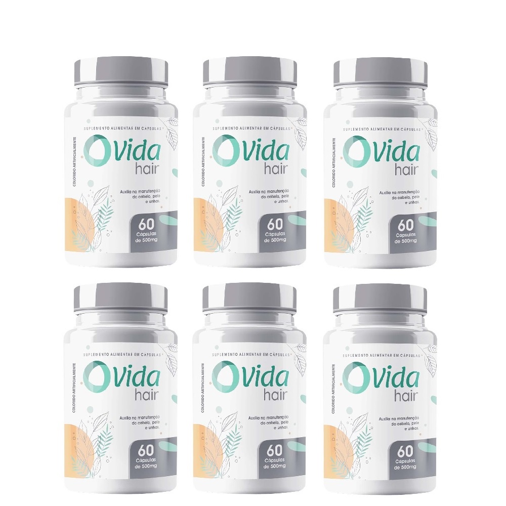 Kit 6 Vitamina Capilar Vida Hair 60 Cápsulas | Shopee Brasil