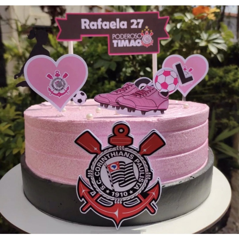 Topper de bolo corinthians femininos | Shopee Brasil