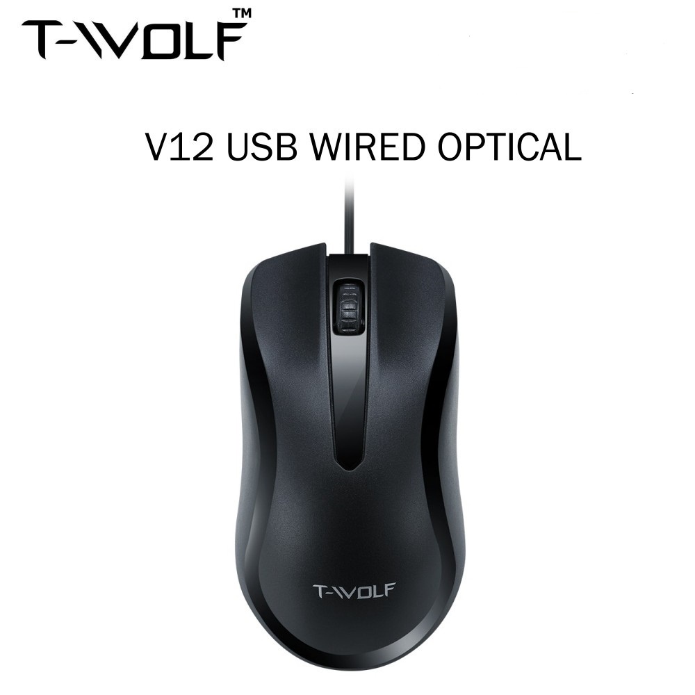 Mouse T-WOLF V12 notebook desktop home usb | Shopee Brasil
