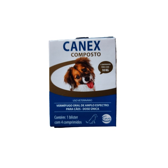 Vermífugo para cachorro Canex 4 Comprimidos | Shopee Brasil