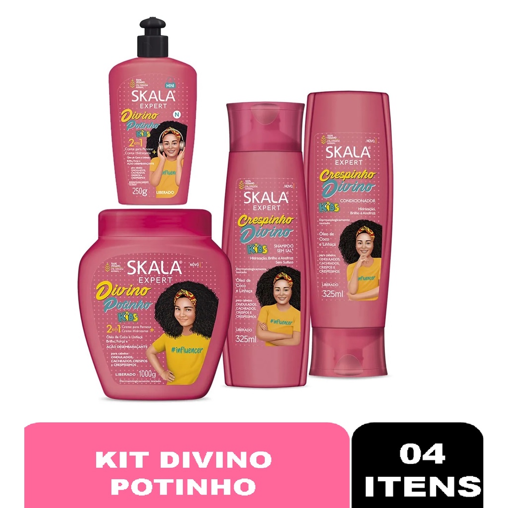 Kit Skala Infantil Divino Potinho 2 em 1 com 4 Produtos | Shopee Brasil