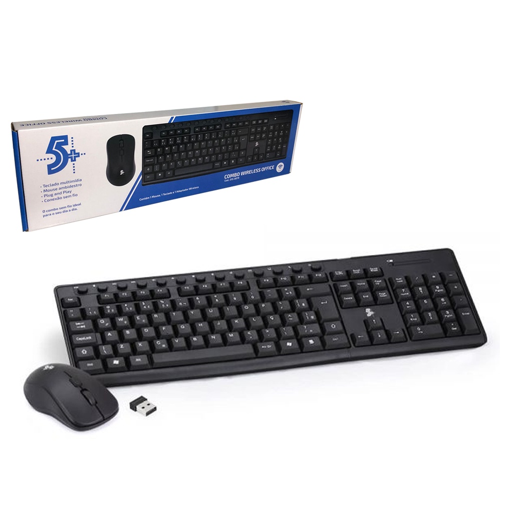 Kit Teclado E Mouse Sem Fio Bluetooth Wireless 2.4ghz Anatel | Shopee ...