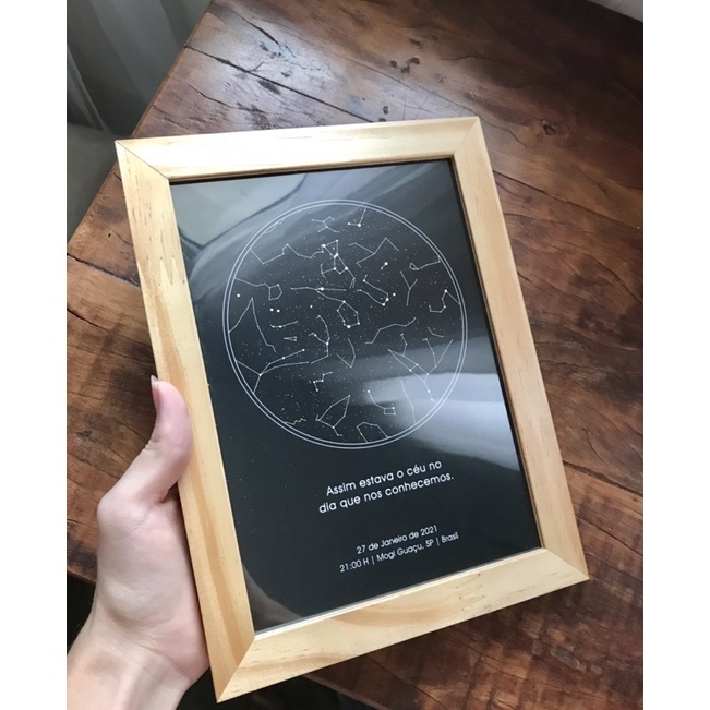 Mapa/ Quadro das estrelas - Mapa/Quadro do céu - Presente Personalizado ...