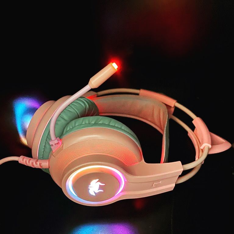 Headset Gamer Design Gatinho Rosa Knup | Shopee Brasil