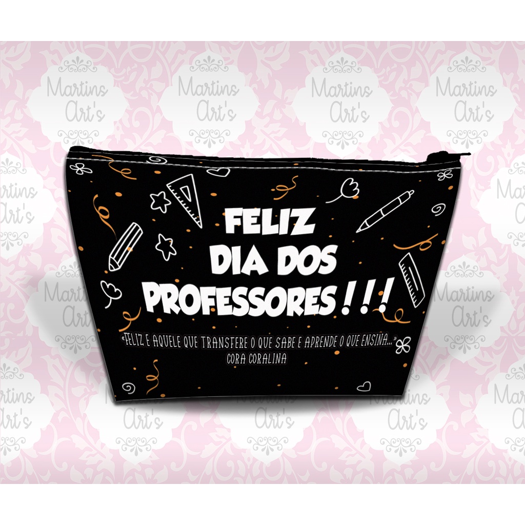 Kit 5 unidades Necessaire / bolsinha Personalizada Dia dos professores ... Kit 5 unidades Necessaire / bolsinha Personalizada Dia dos professores ...