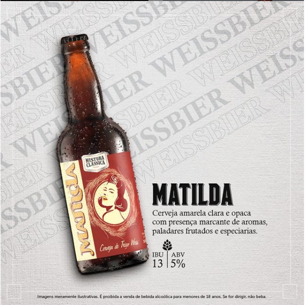 Cerveja Matilda Mistura Clássica Weiss 500 ml | Shopee Brasil