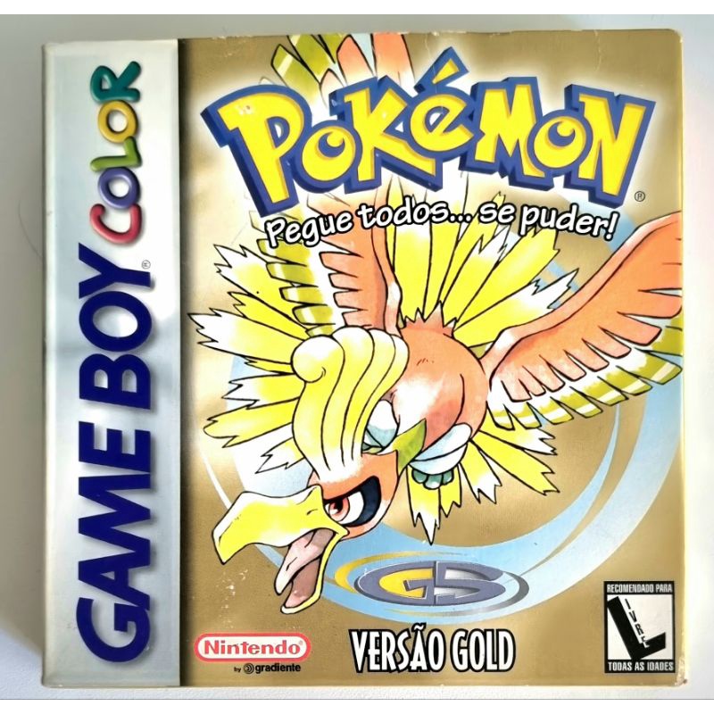 Pokemon Gold Fita game gbc original gradiente completa semi nova ...