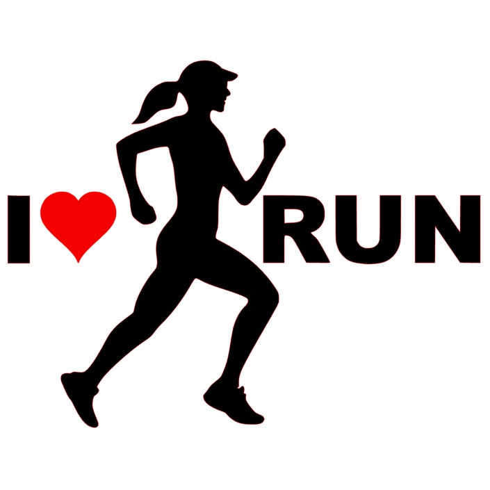 Adesivo I Love Run Mulher duas Cores - Eu Amo Correr - Runner Corredor ...