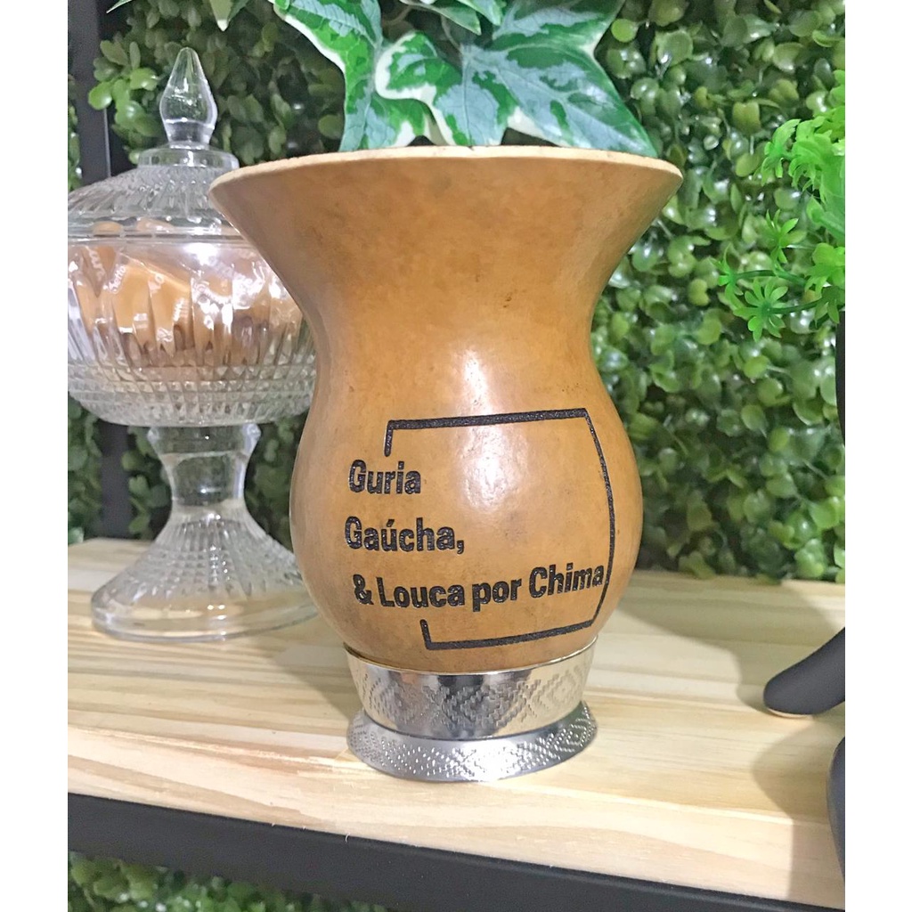 20 CUIAS PERSONALIZADAS - Cuia de Porongo com Pé Metálico | Shopee Brasil