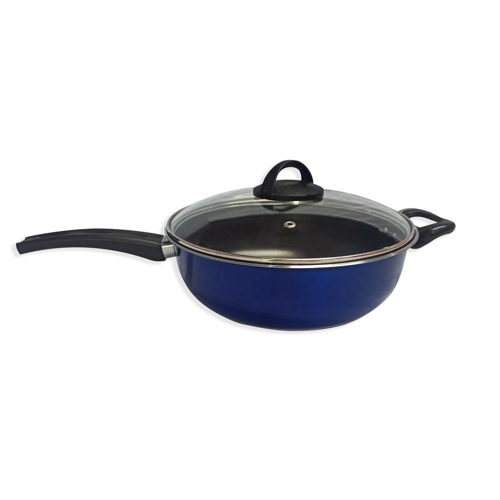 Frigideira Wok 24 Em Alumínio Antiaderente 5 Camadas Azul | Shopee Brasil