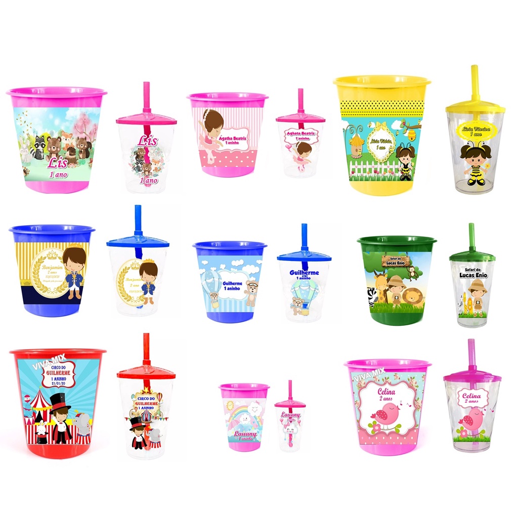 20 Copos Twister 400ml + 20 Baldes De Pipoca Kit Festa Personalizado Lembrancinha | Shopee Brasil