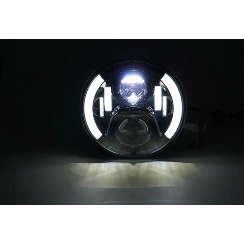 Farol Led Moto Harley Davidson Custom Angel Eyes 7 Polegadas | Shopee ...