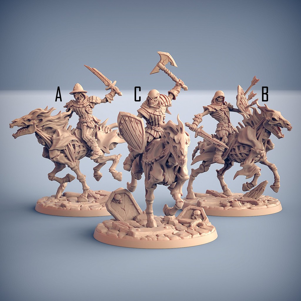 Miniaturas RPG Old-Burg Fallen One Nightmare Rider 3 Itens D&D Dungeons ...