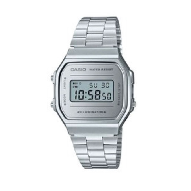 Relógio Casio Original Unissex A158 wa-1df Vintage Prata Rose Preto ...