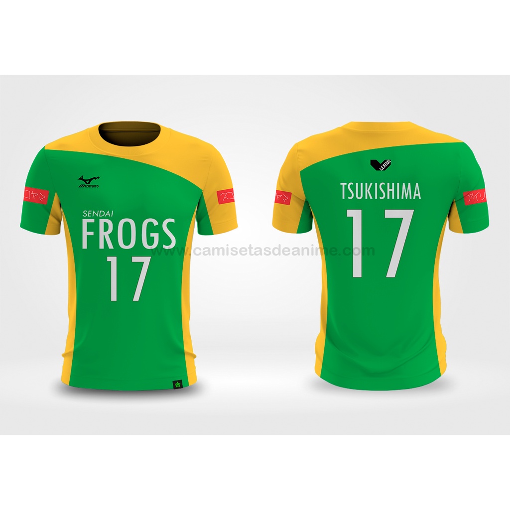 Camiseta Geek Anime Uniforme Haikyuu Sendai Frogs V.League 2022 Kei ...