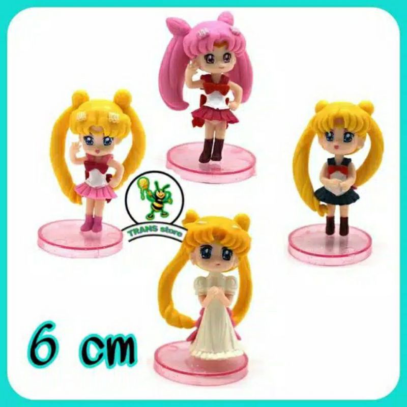 Kit 4 Action Figure Sailor Moon Miniatura Para Bolo Topper | Shopee Brasil