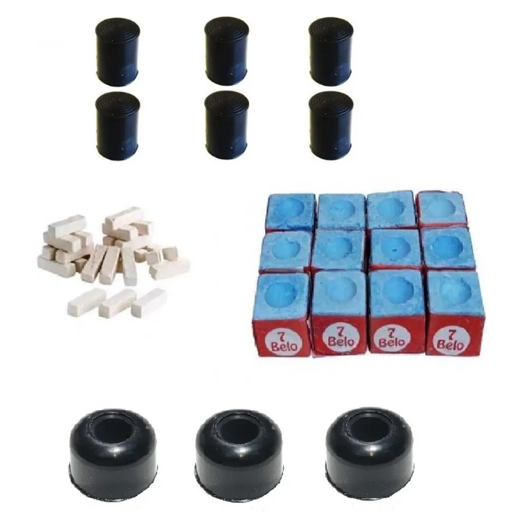 Kit Reparo Para Tacos Bilhar Sinuca Snooker Giz Azul + Giz Branco ...