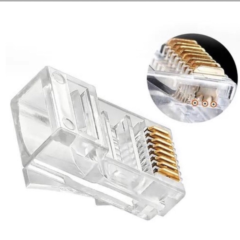Conector RJ45 Pacote com 50 Cabo Rede Plug | Shopee Brasil