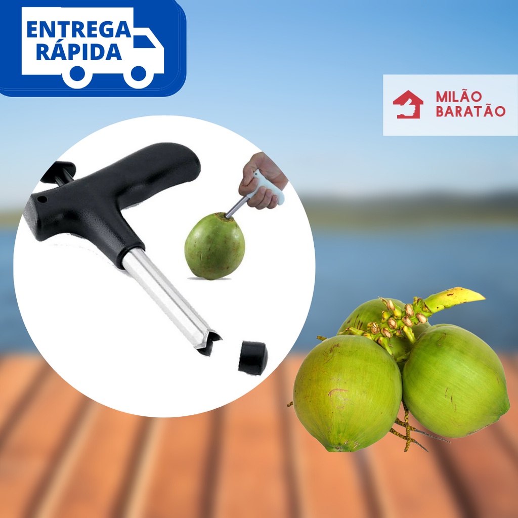 Furador e Abridor de Coco Verde Produto Inox Alta Qualidade | Shopee Brasil
